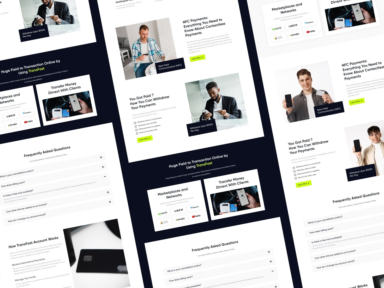 Fintech - TransFast Credit Card Landing Page by Maruf Ahmed on Dribbble