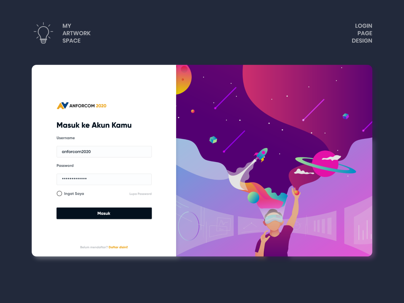 Login Screen by Fikri Yusrihan on Dribbble