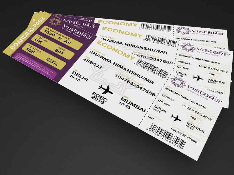 Vistara Boarding Pass Mockup By LogoGarbage On Dribbble