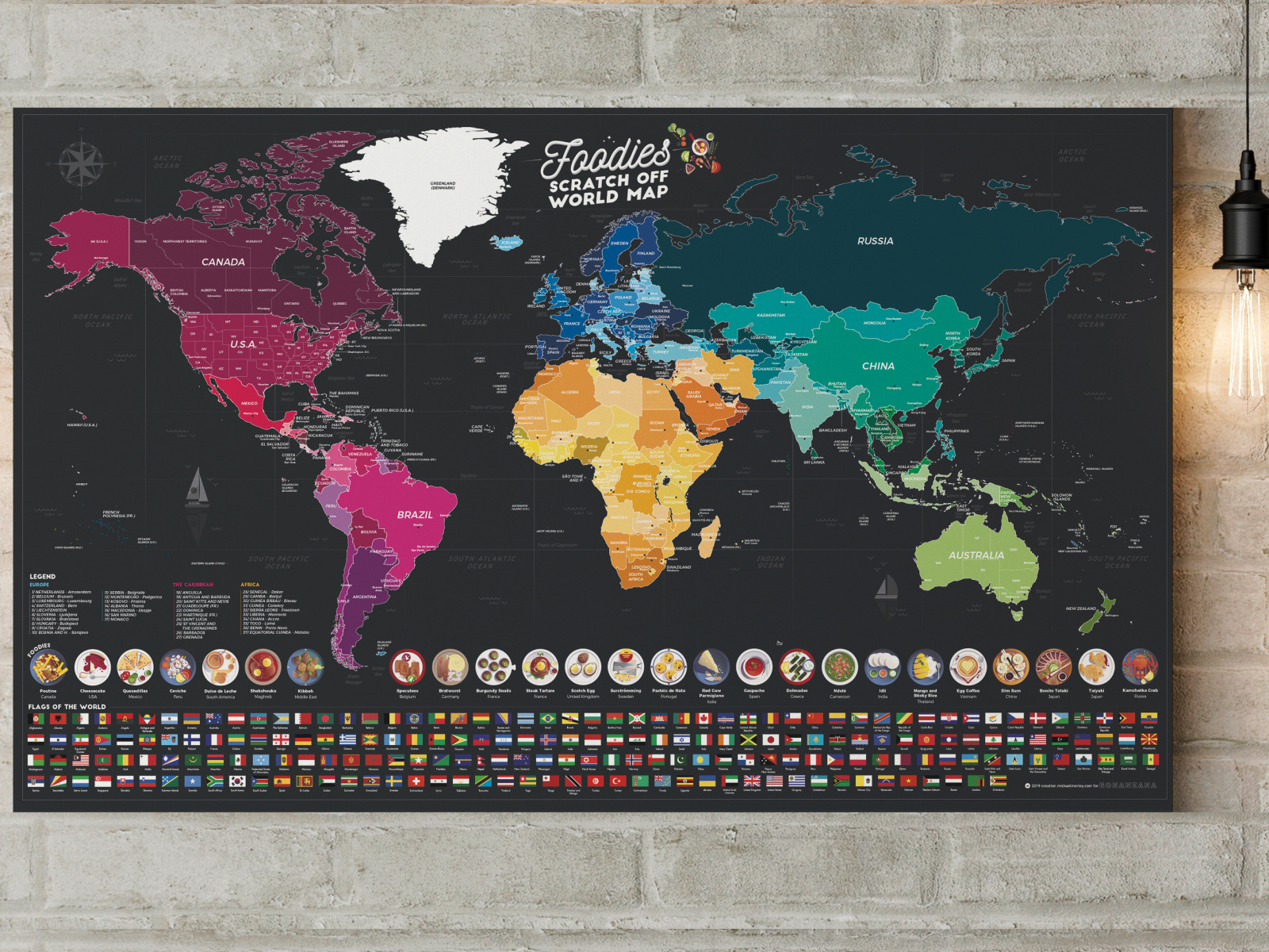 World Scratchable Map with foodies and flags - Phase02 by mickael ...