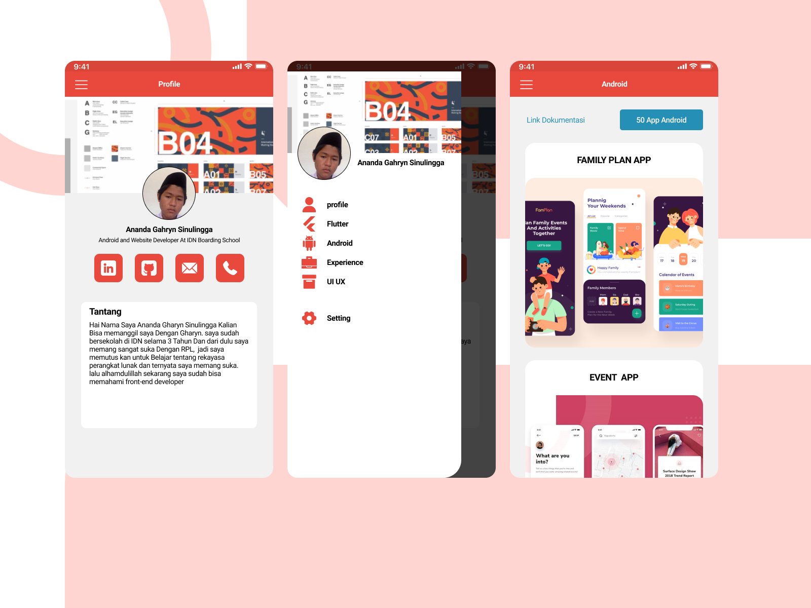 Portofolio App by Ananda Gharyn on Dribbble