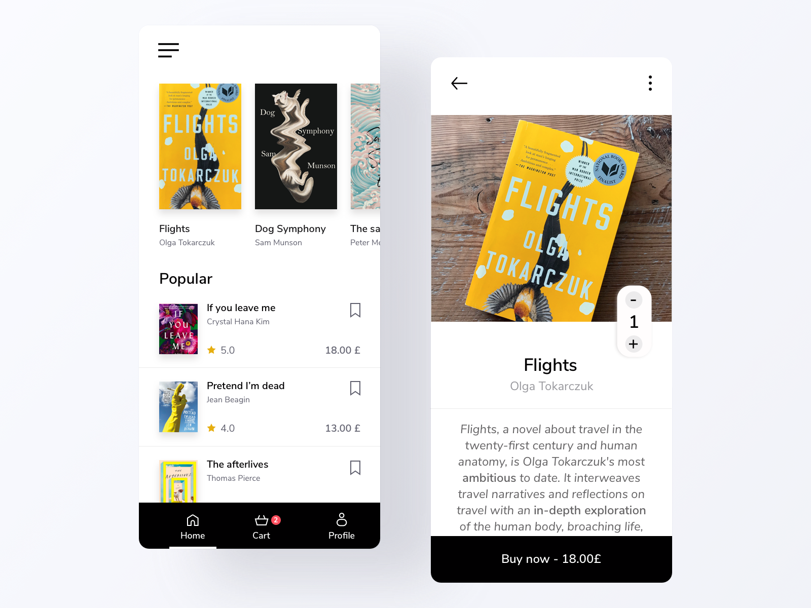 Book store app design by Claudio Parisi on Dribbble