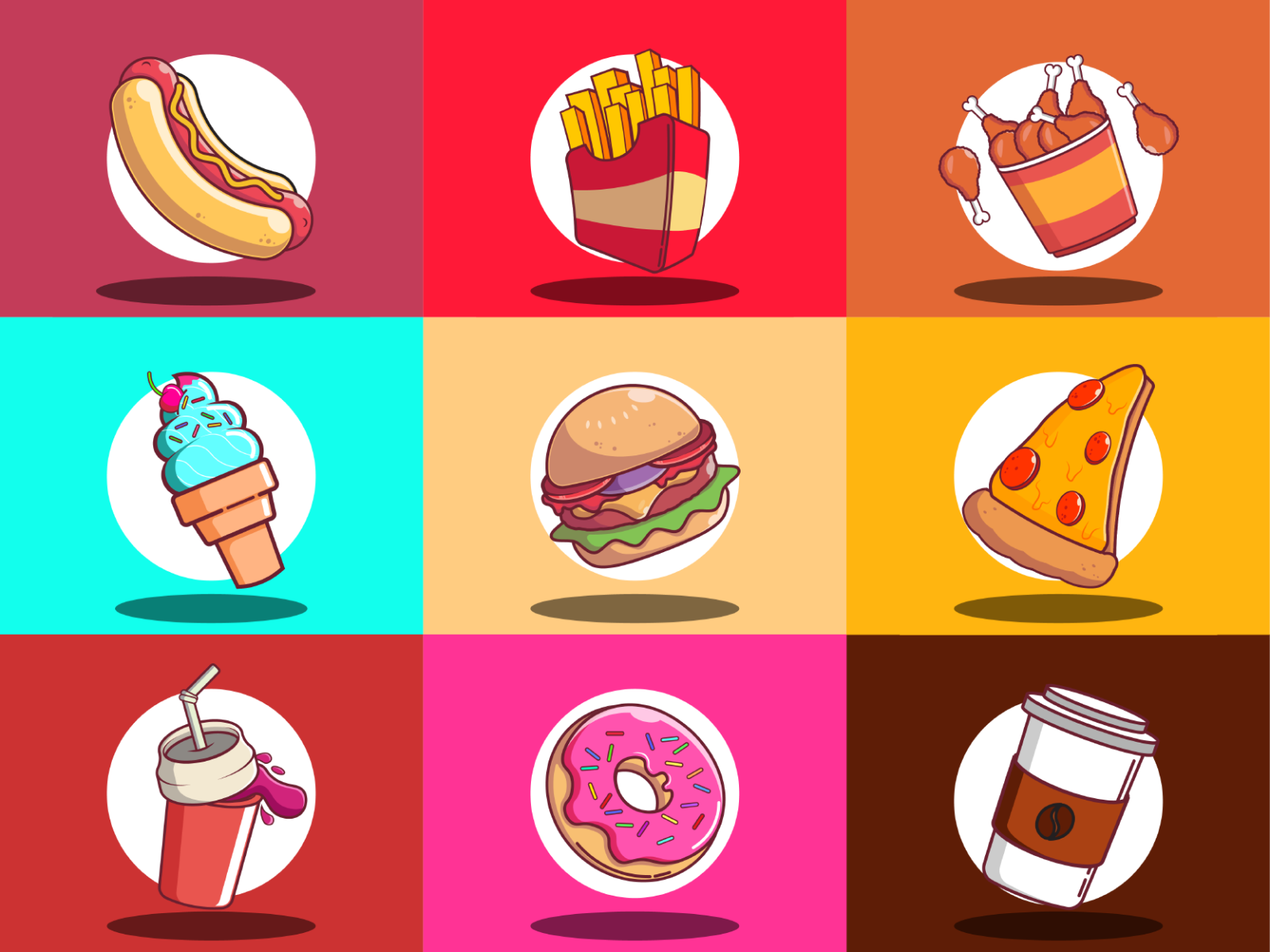 Fast Food Illustrations pack by Putra Tama on Dribbble