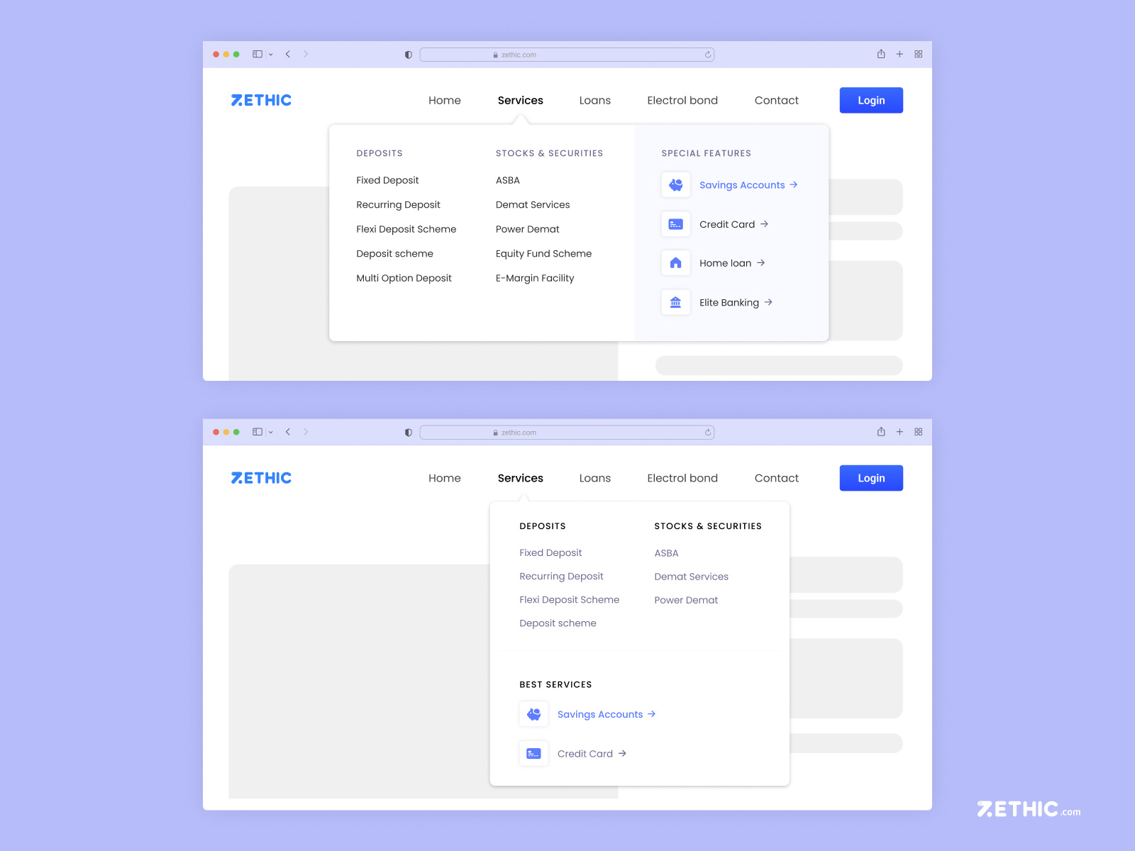 Website Menu - UI by Zethic Studio on Dribbble