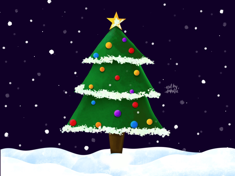 A very merry Christmas tree🎄 by Daksha Giri on Dribbble