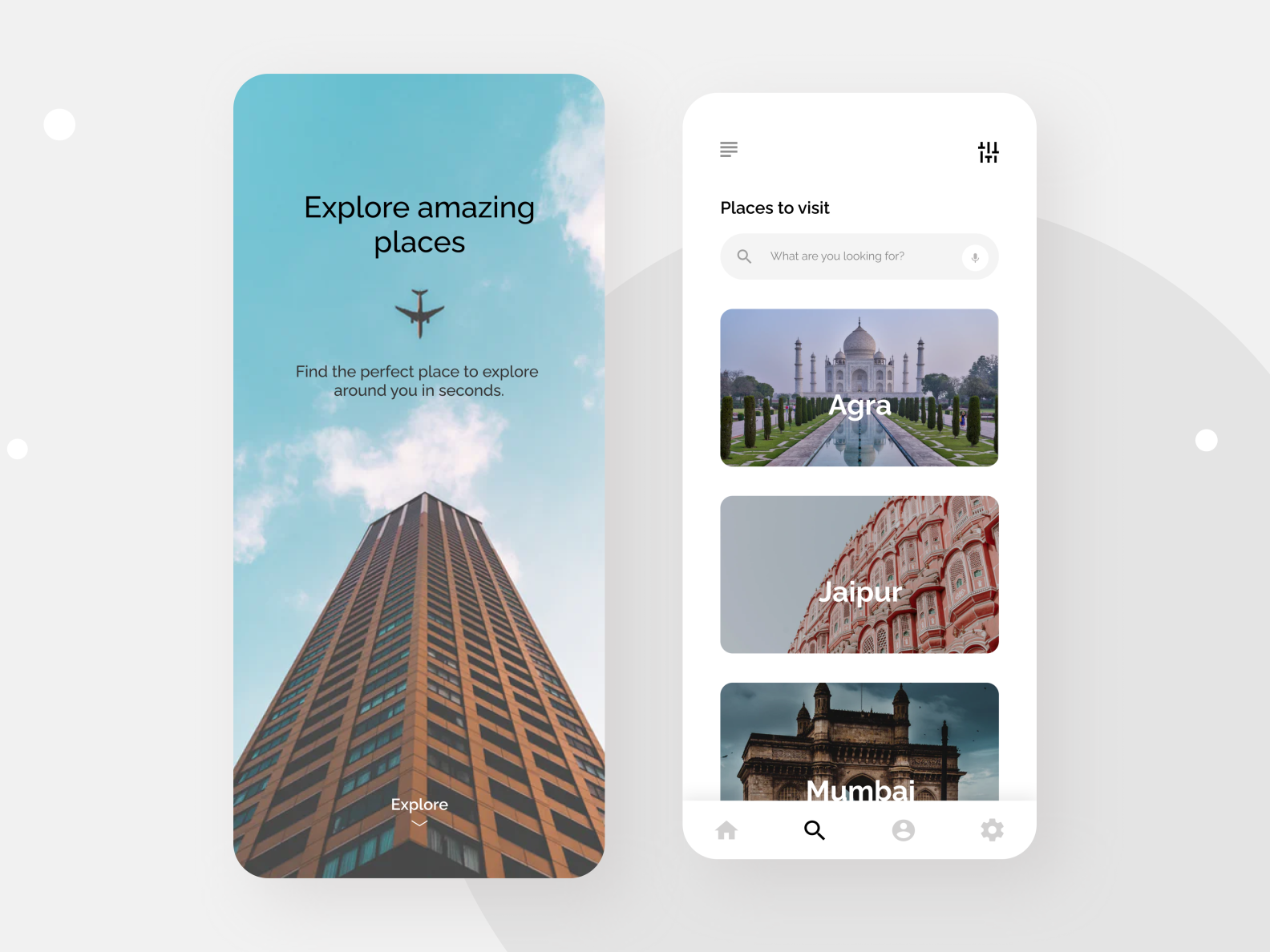Travel Mobile App UI by Abiral Jain on Dribbble