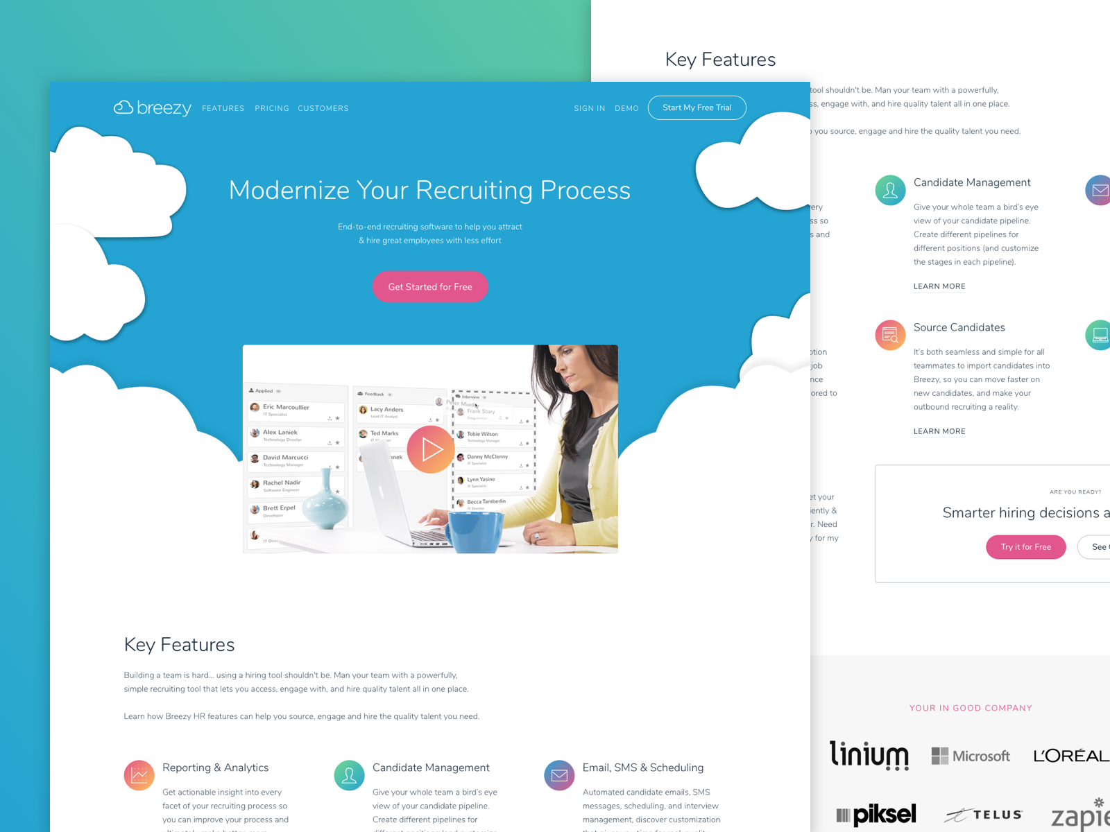 BreezyHR Homepage Redesign by Sarah Darr on Dribbble