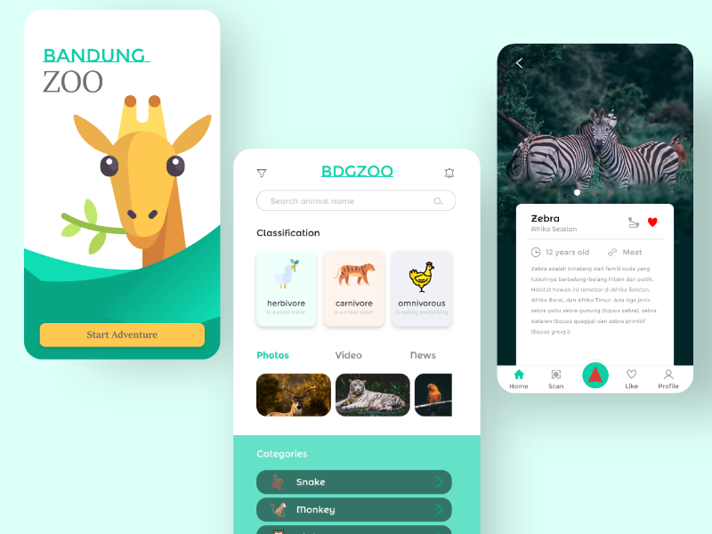 Bandung Zoo Apps by Hamdan Nurachid on Dribbble