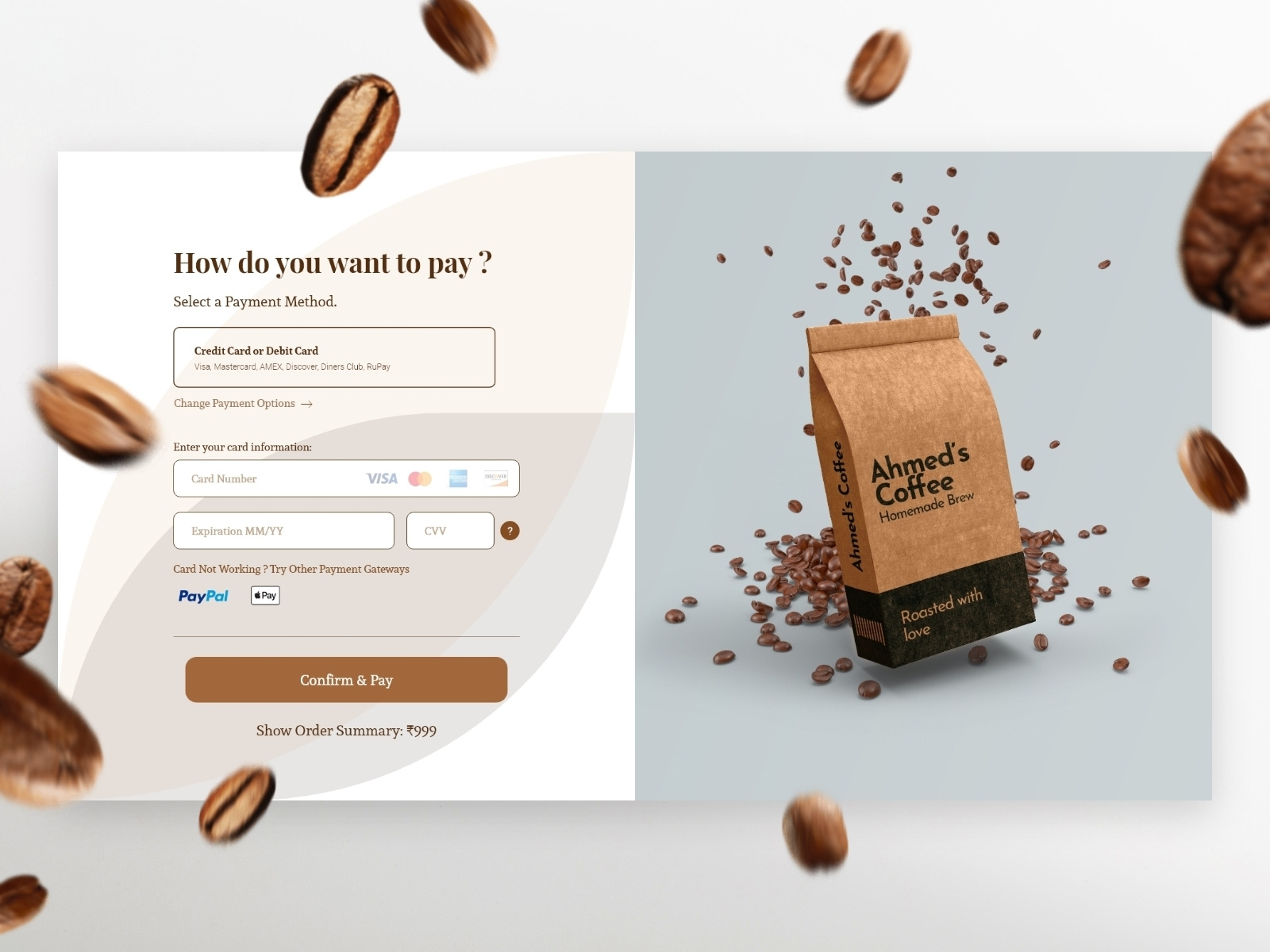 Coffee Checkout Page #DailyUi by Fawaz ahamed on Dribbble