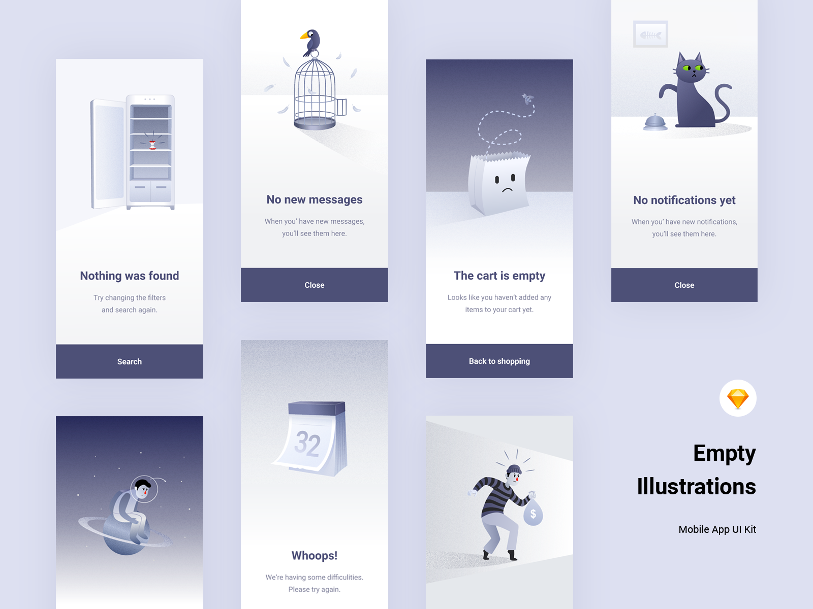 Empty States Illustrations - freebie by Ania Cywińska for Merixstudio ...