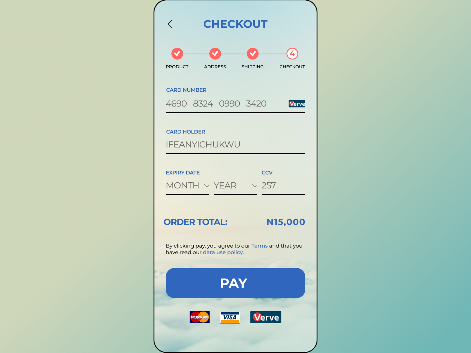 Daily UI challenge. Day 2. Checkout Page by Felix Enyinnaya on Dribbble