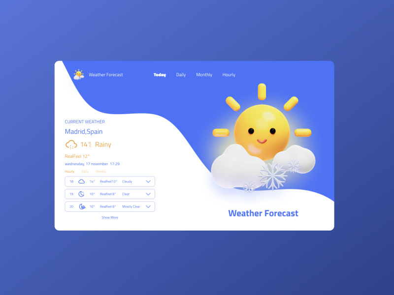 weather forecast landing page by Ali Reza Eskandari on Dribbble
