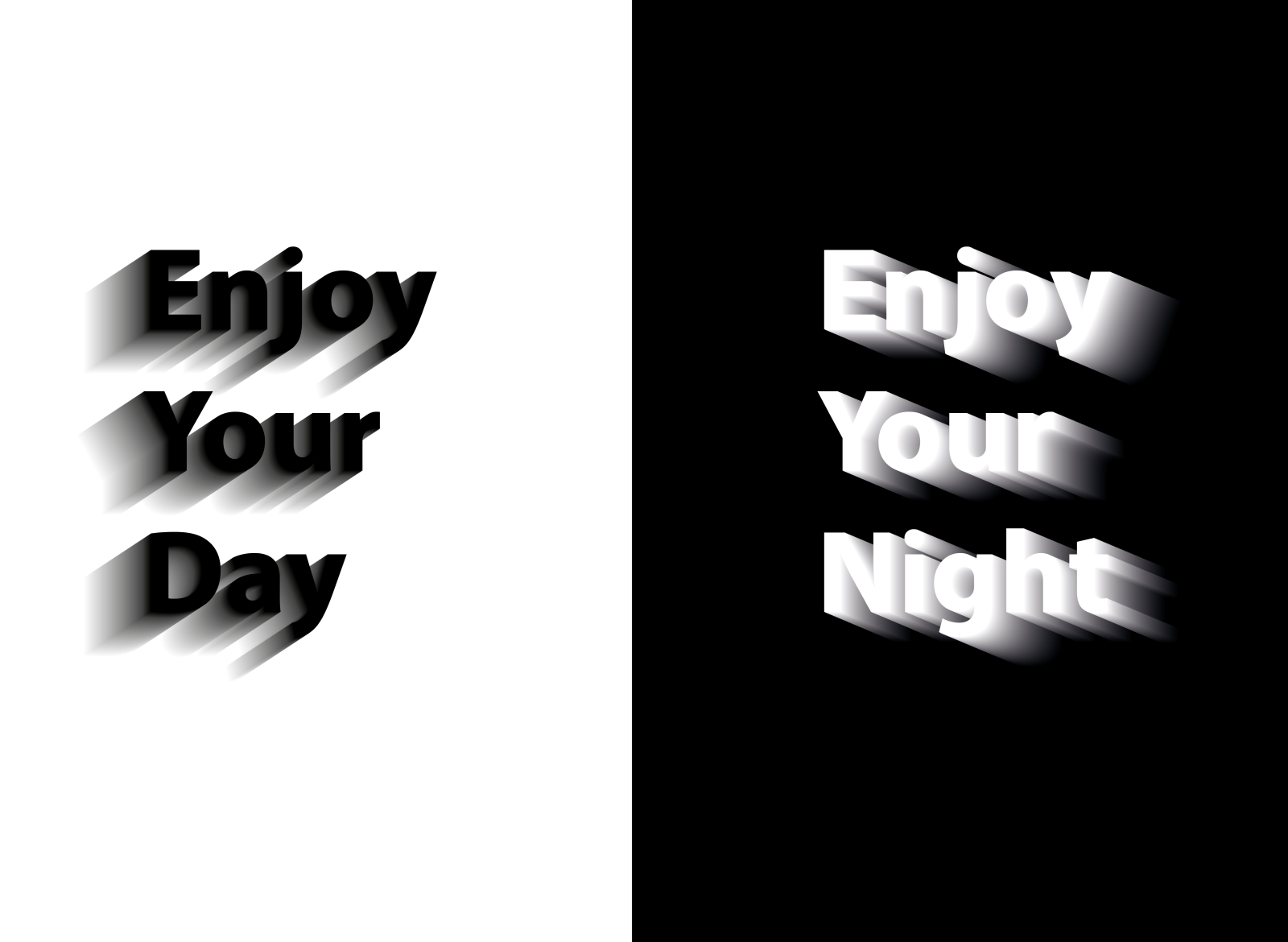 day and night 3d text 01 by Prashanta mondal on Dribbble