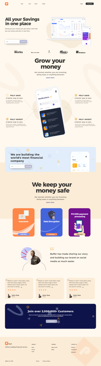Pelf - Platform for Saving your Money by EBIWARI MESHACH on Dribbble