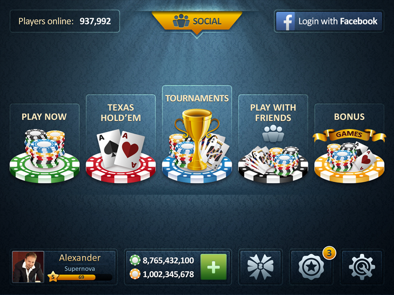 Poker Ui Blue by Kirill Mytko on Dribbble