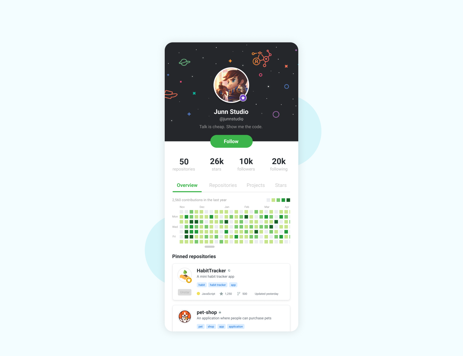 Github Profile Redesign by Junn Studio on Dribbble