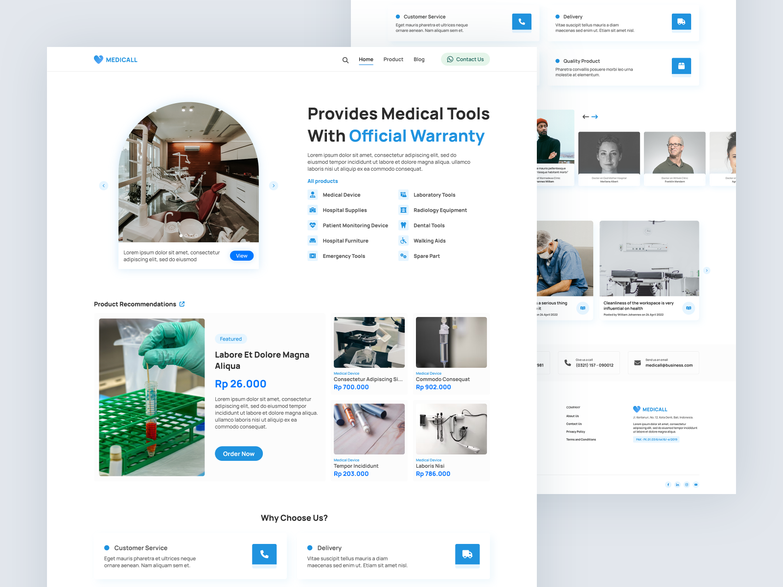 Medical device company landing page by Arya P. on Dribbble