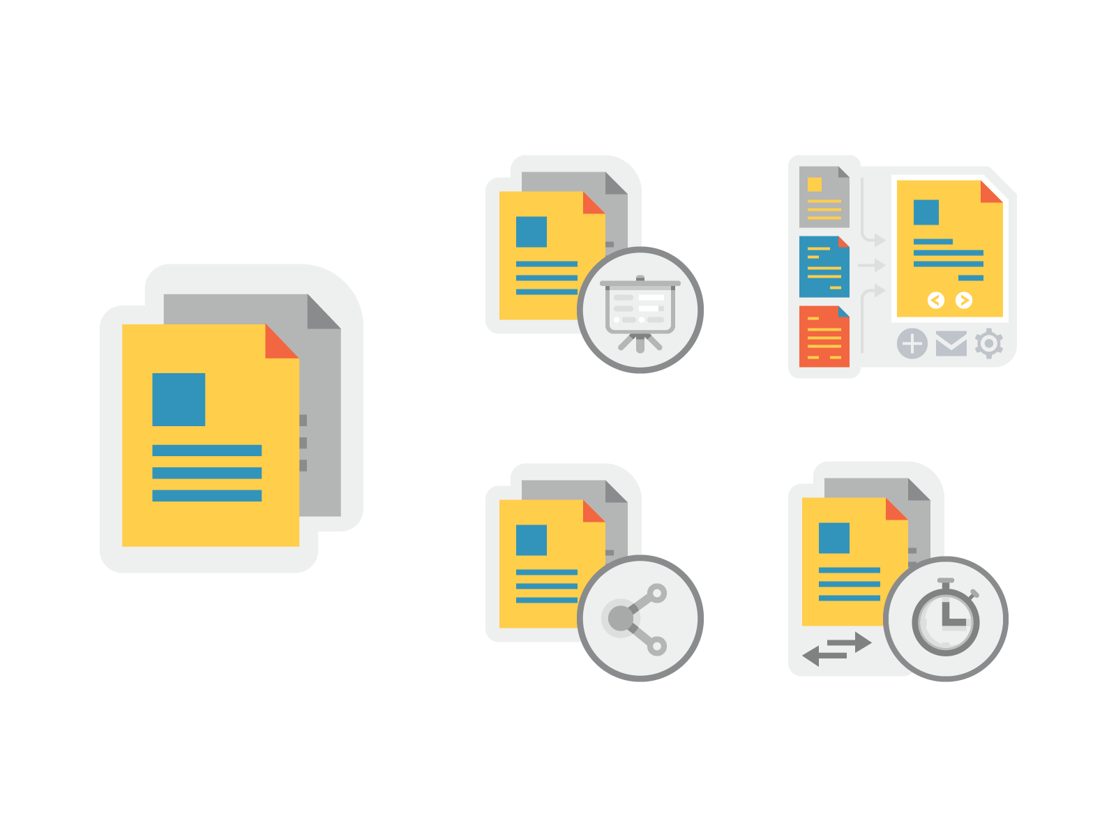Document Processing Icons by Pank on Dribbble