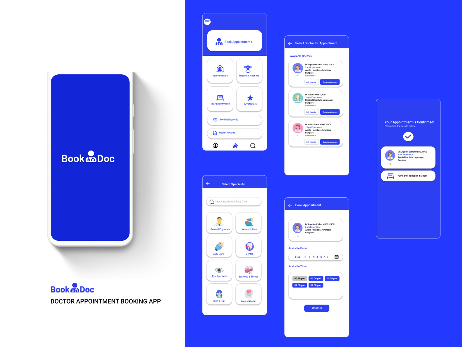 BookDoctor App UI Design by Palakil Visweswaran on Dribbble