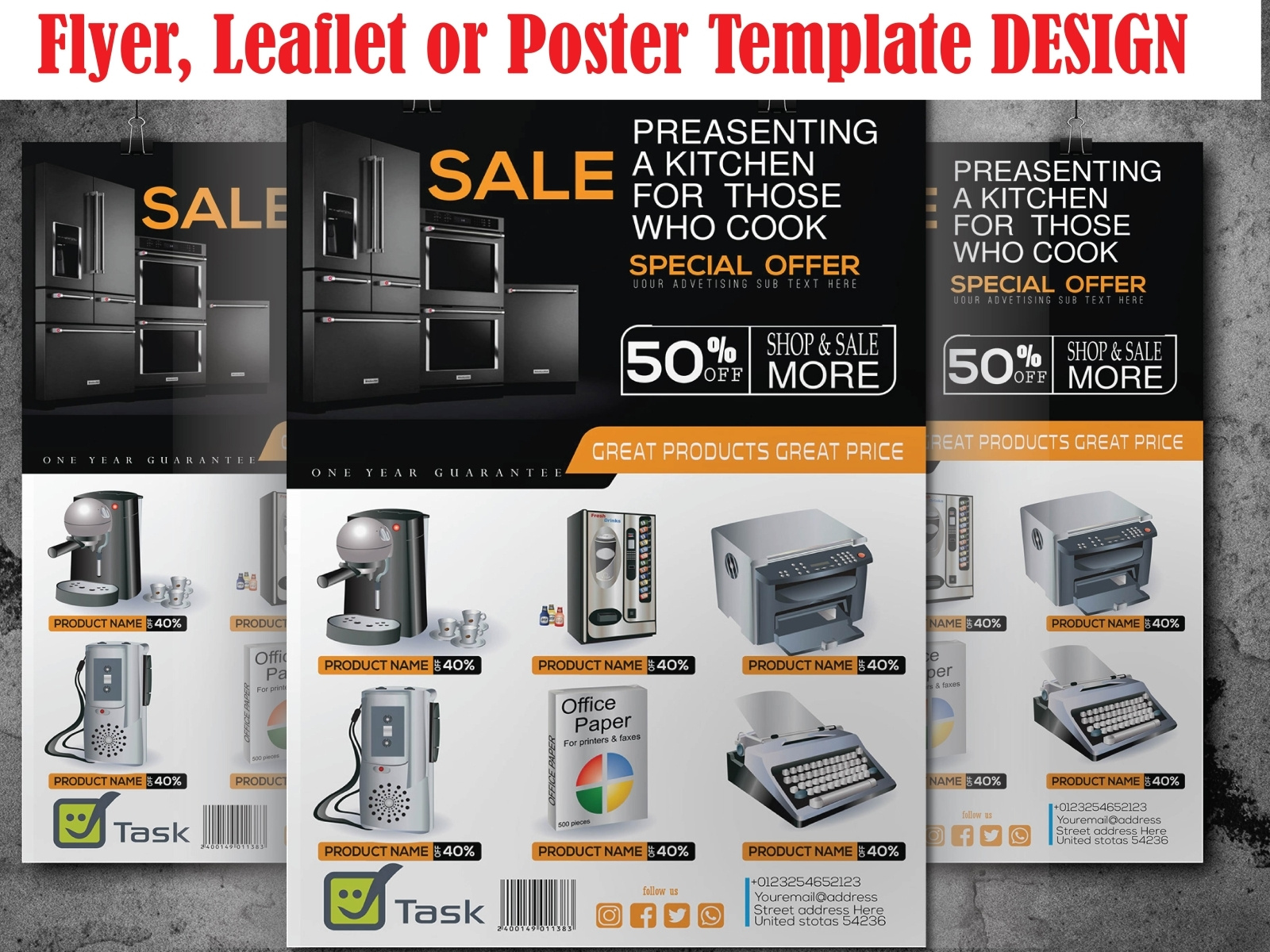 Flyer, Leaflet or Poster Template by sultan on Dribbble