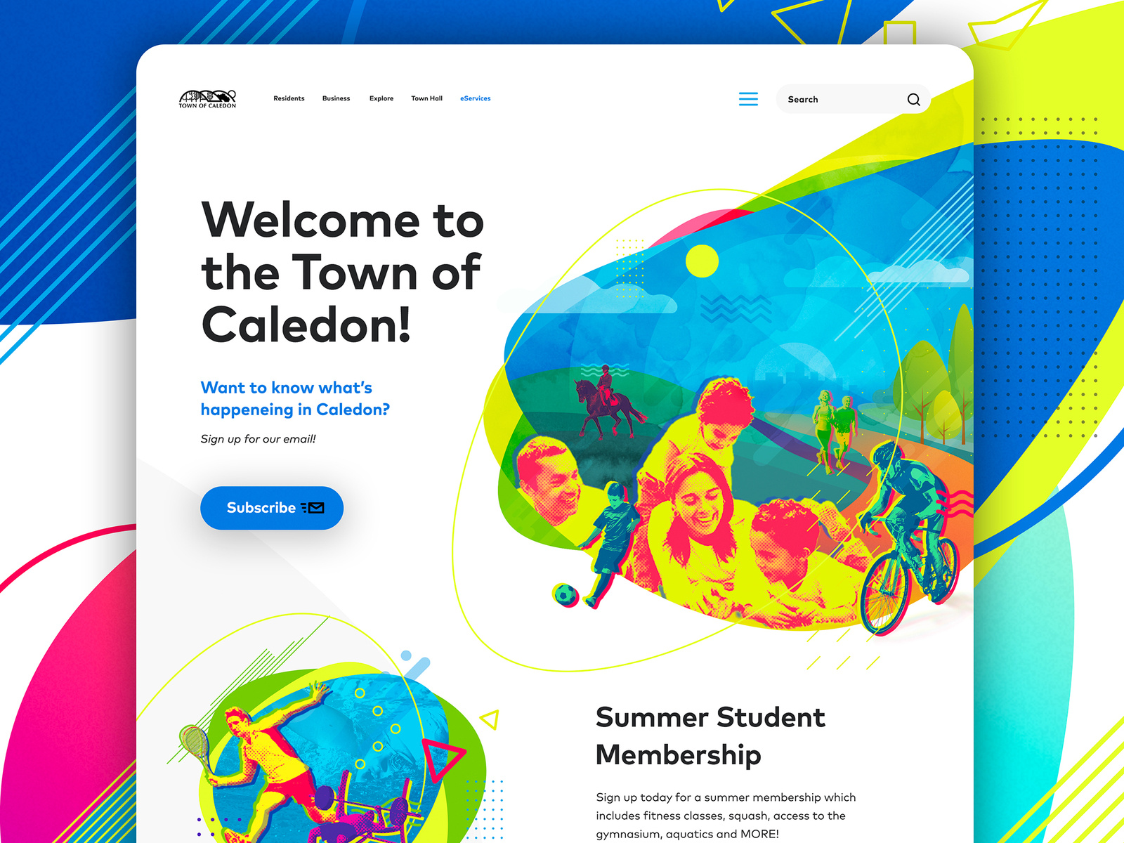 Town of Caledon Website mockup by Matt Venhuizen on Dribbble