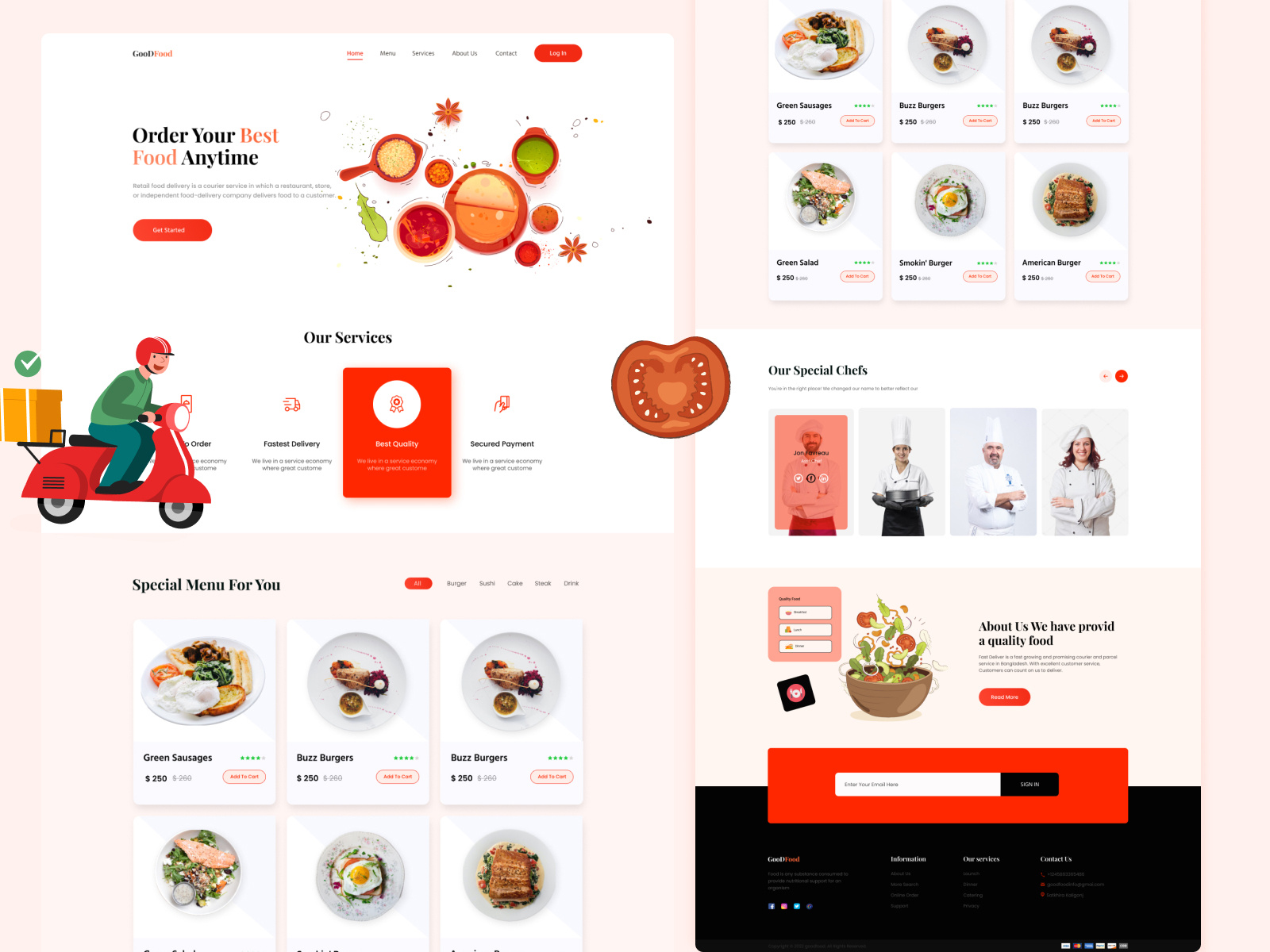 Restaurant Food Landing Page Template. by Neha Rani on Dribbble