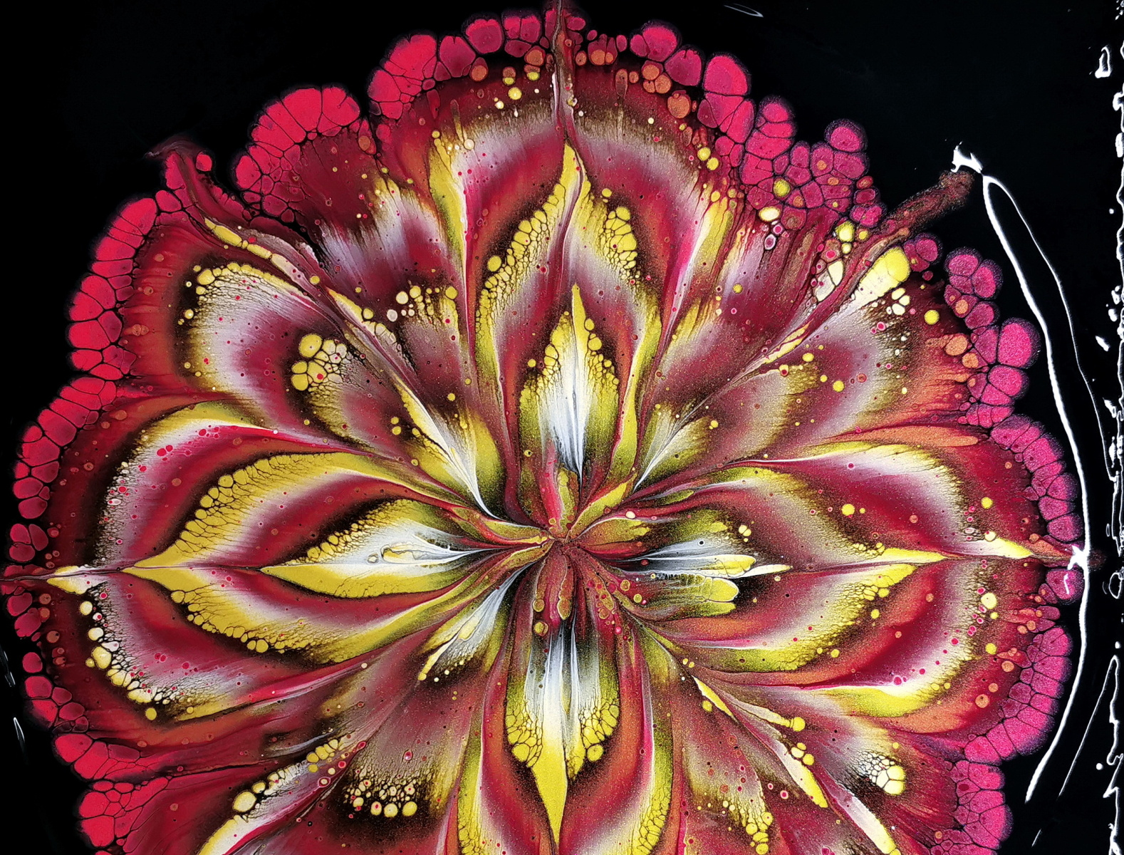 Flowers with Pourage Posse paint ~ Acrylic pouring ~ Fluid art by Fiona ...
