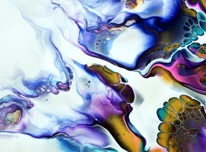 Acrylic Pour Painting With World S Smallest Blower By Fiona Art On Dribbble