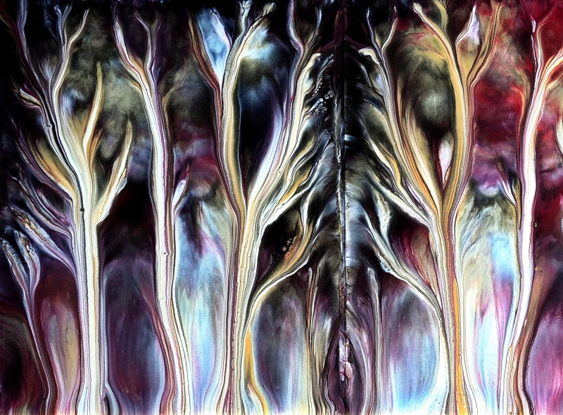 Double dip with scrape off paint ~ Acrylic pouring ~ Fluid art by Fiona ...