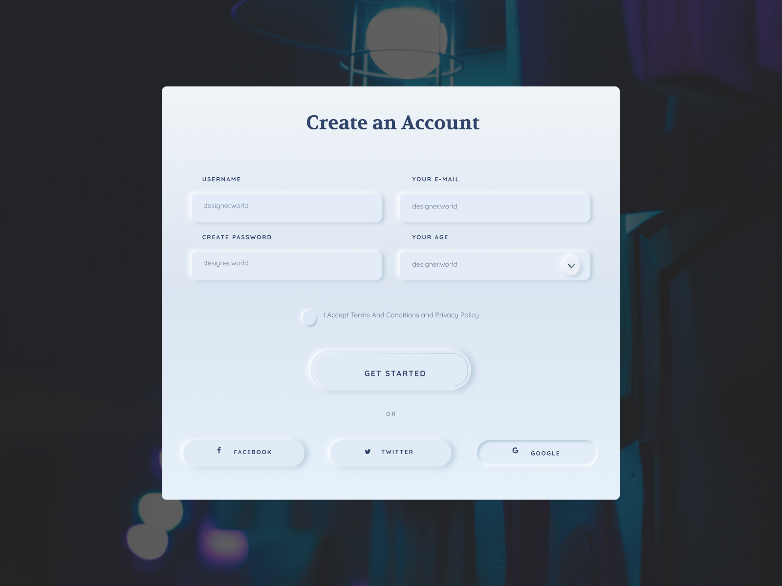 Login screen with Soft UI by diksha saxena on Dribbble