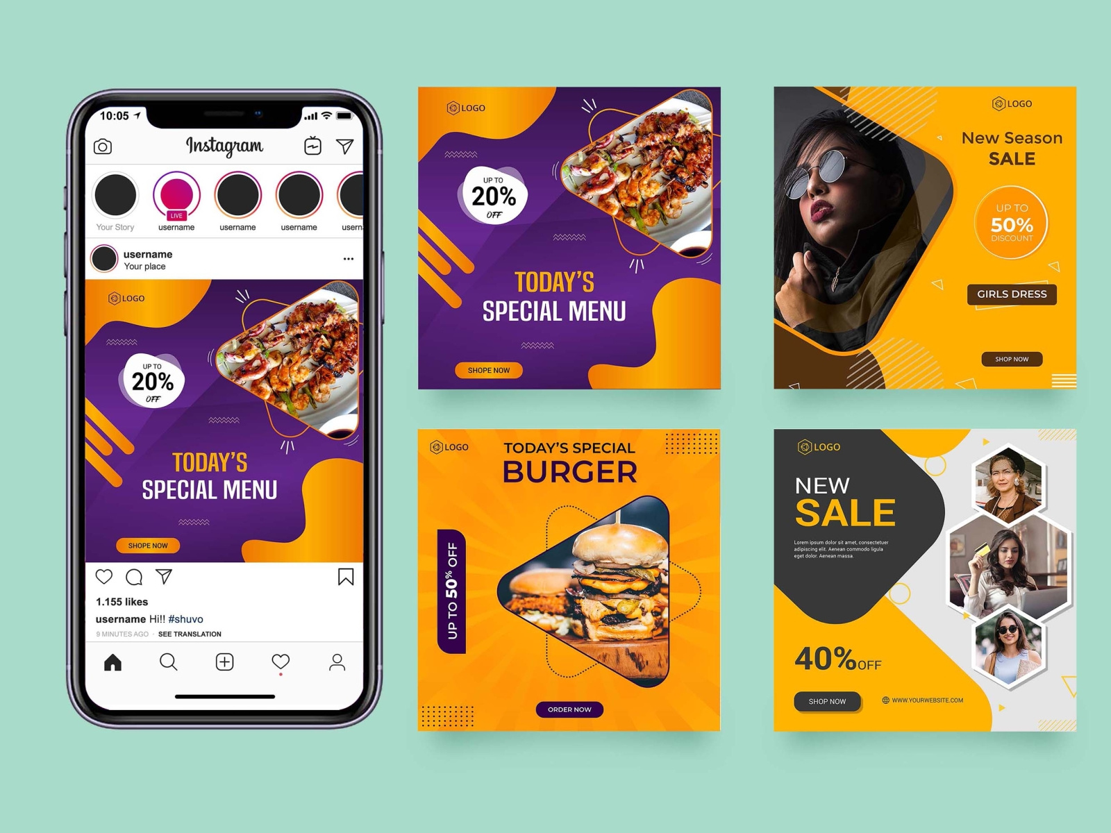 Free 4665 Free Mockup For Social Media Post Yellowimages Mockups