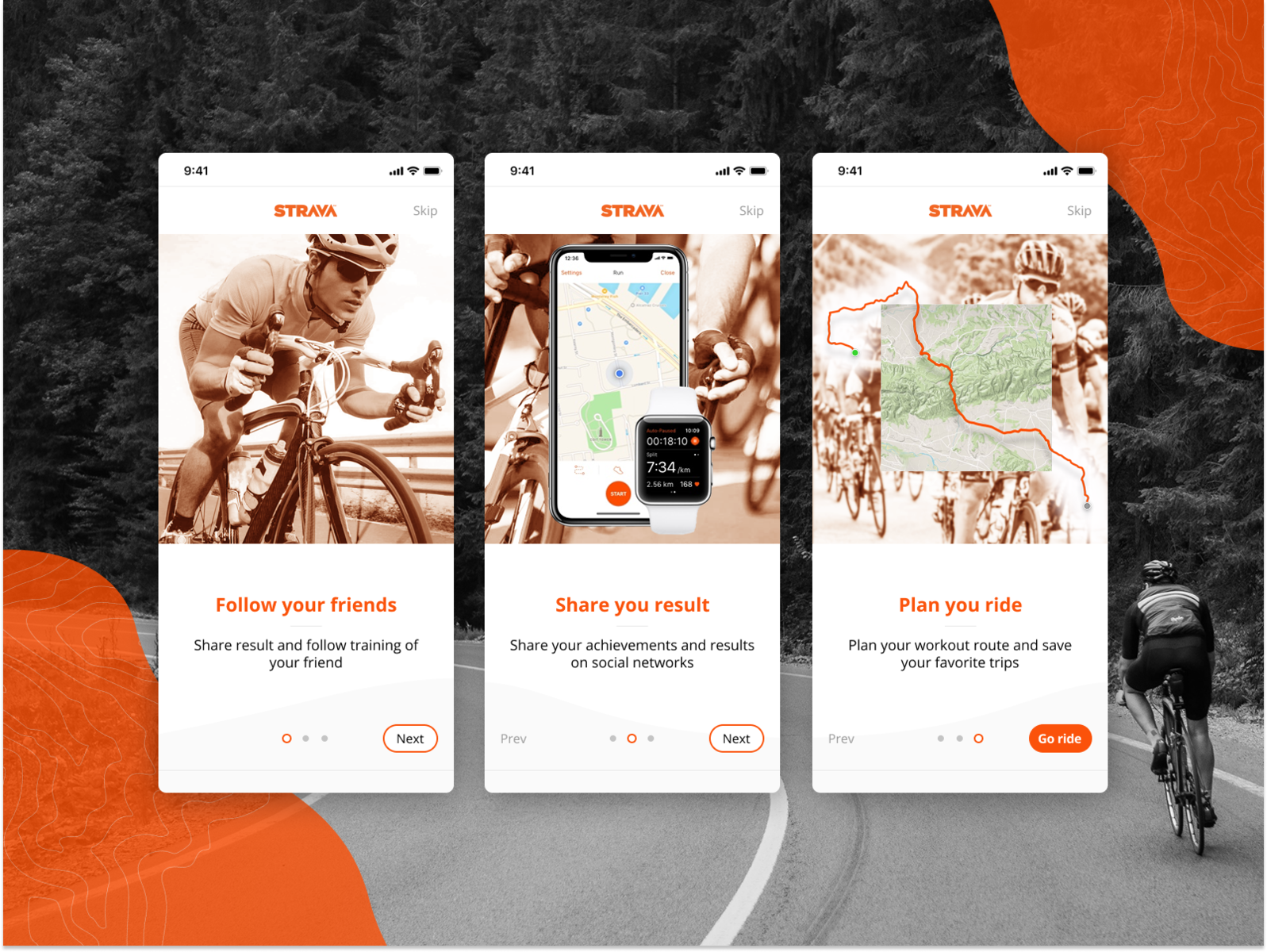 Onboarding for Strava app (fan version) by Harashchenko Anton on Dribbble