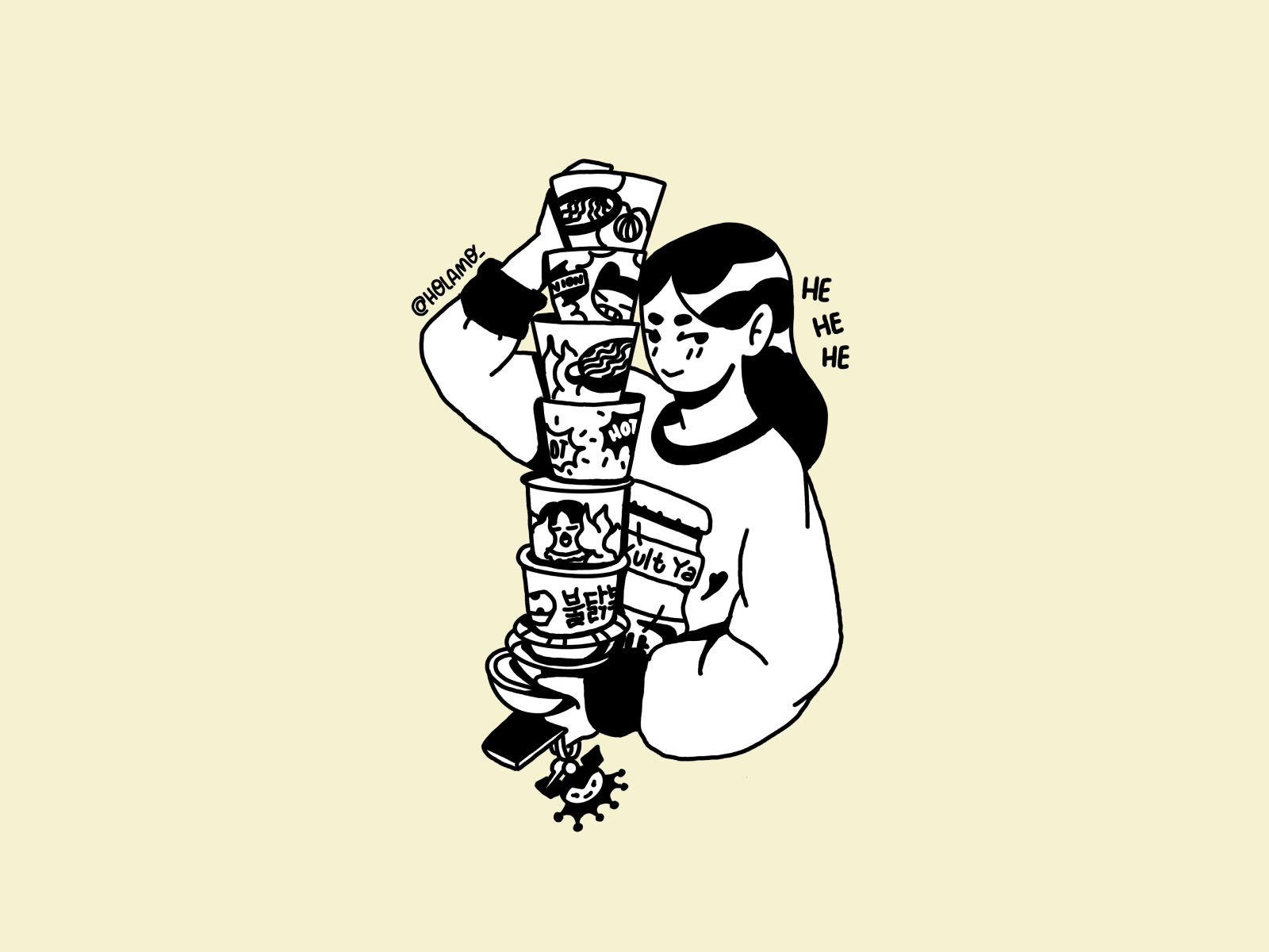 Inktober 22. Eat by Mo Canales on Dribbble