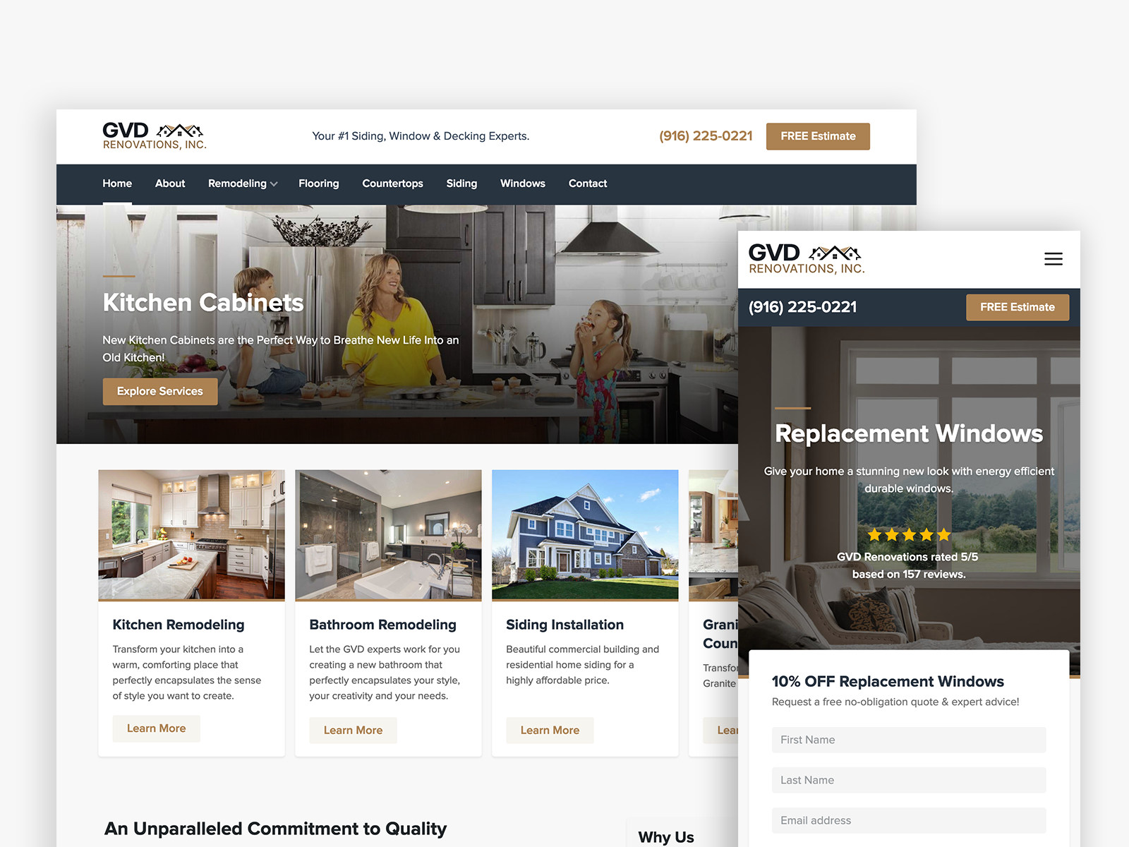 GVD Renovations Website by David Krasniy on Dribbble