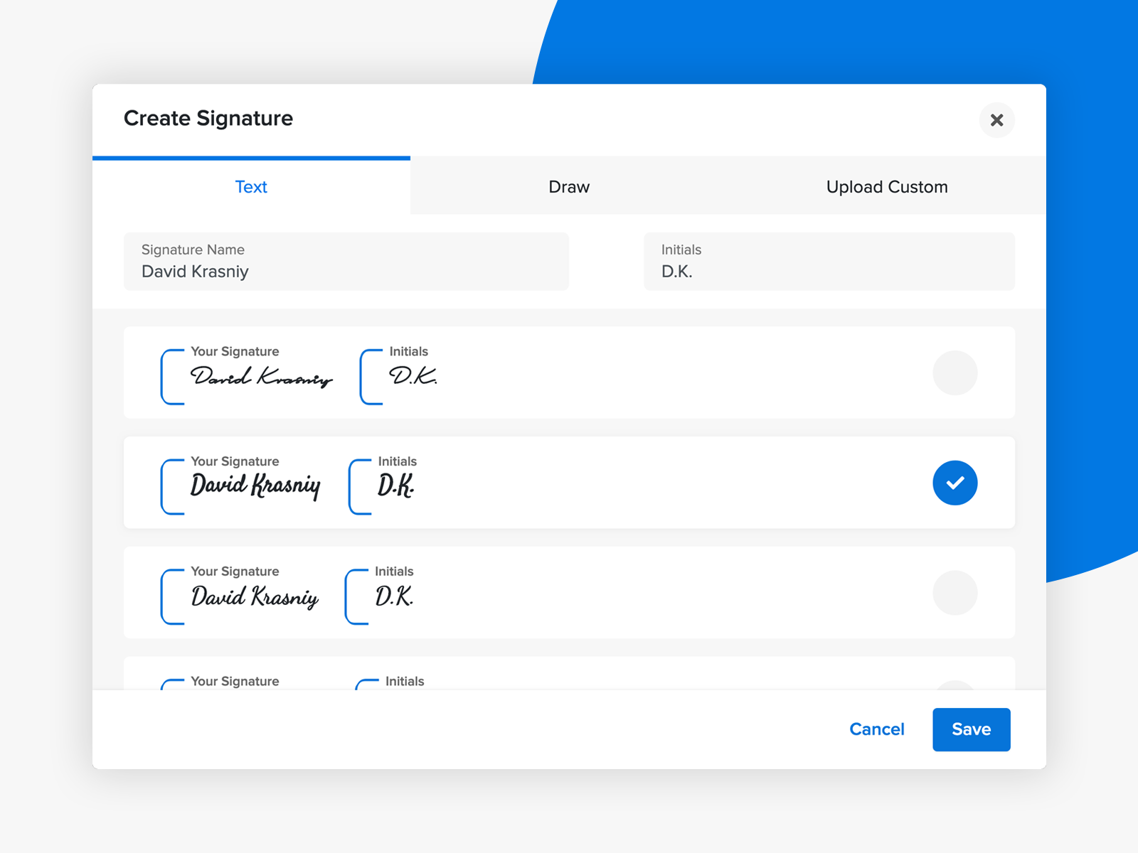 Signature Picker Interface - eSign by David Krasniy on Dribbble