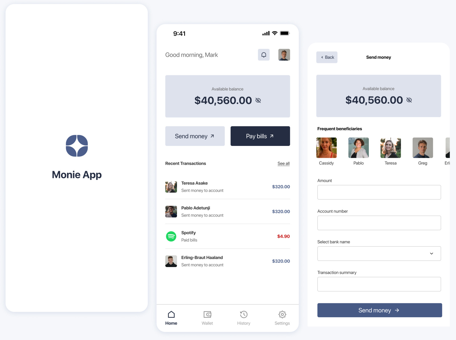 Smart banking app by Oluyomi Flourish on Dribbble