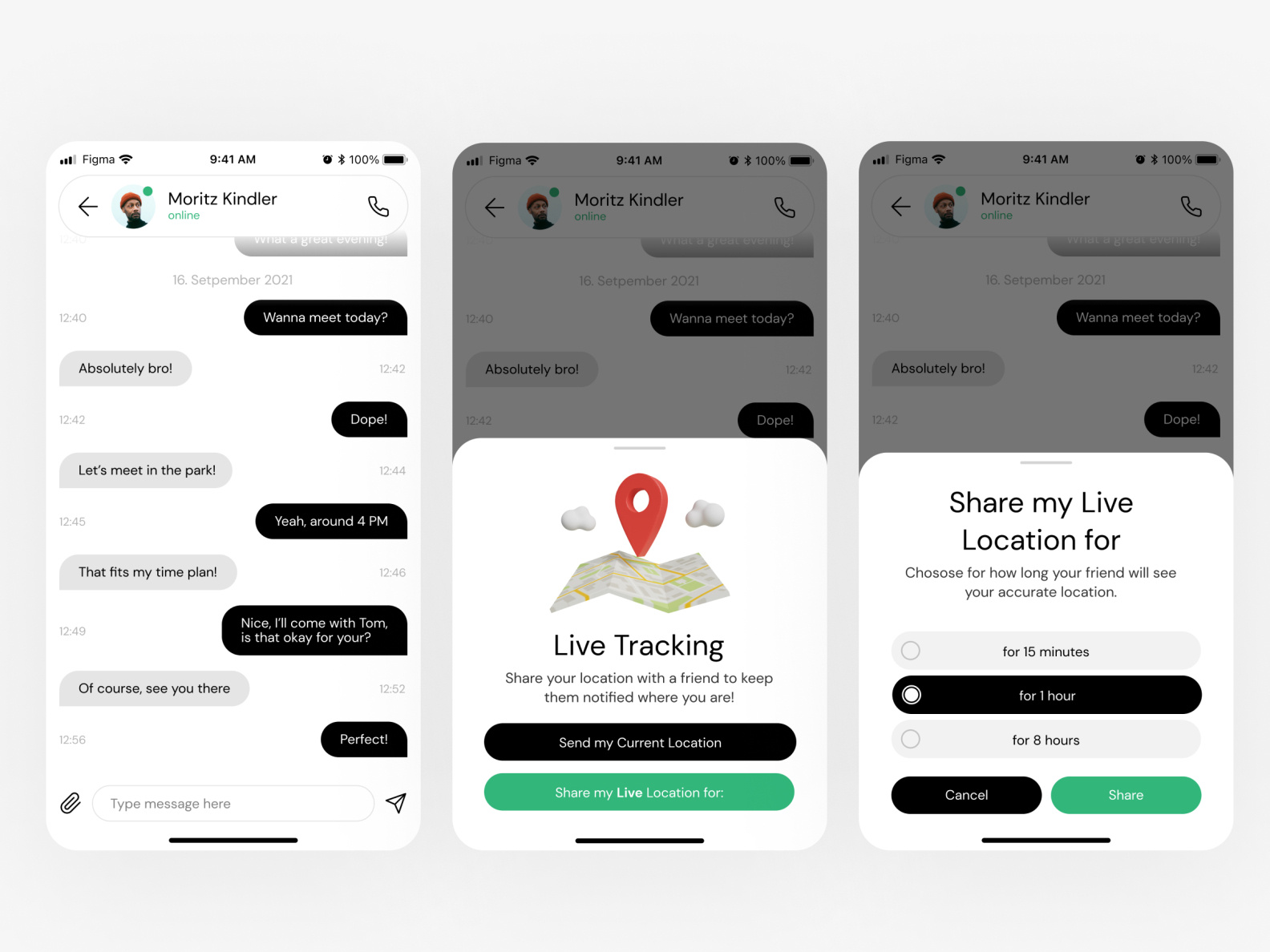 concept for simple messenger by Moritz on Dribbble