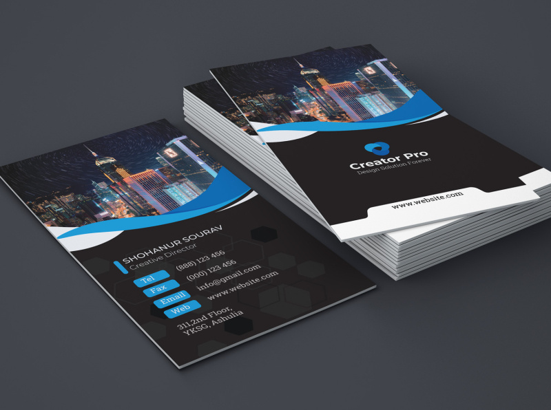 Professional business card by Shohanur Sourav on Dribbble