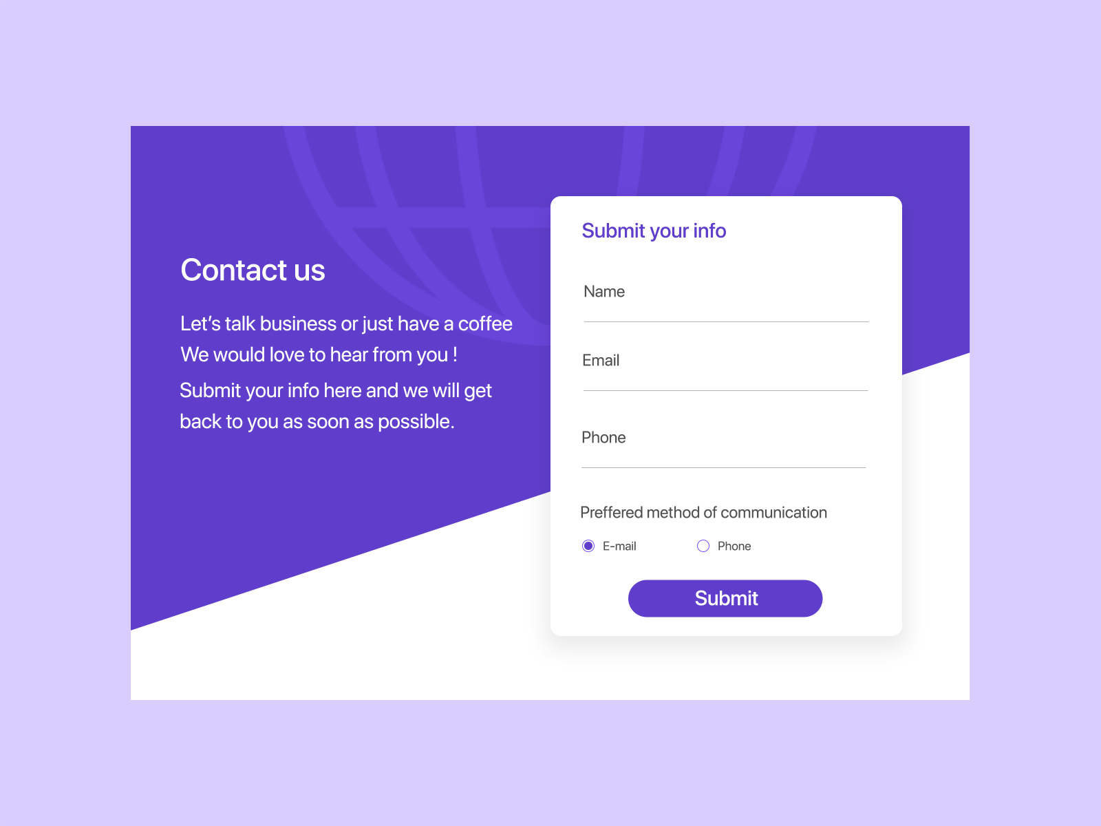 Daily UI #028 | Contact Us by Trung Trung on Dribbble