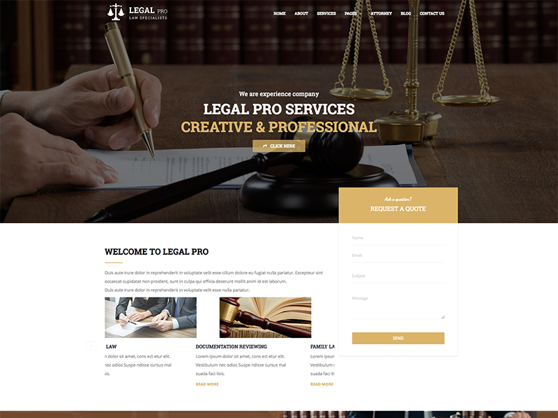 Legal Pro - Law/Legal Business WordPress Theme by Deepak Chandra on ...
