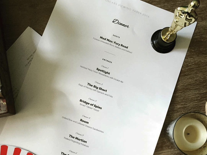 Oscars Dinner Menu by Ozge Unsal for Dinzign on Dribbble