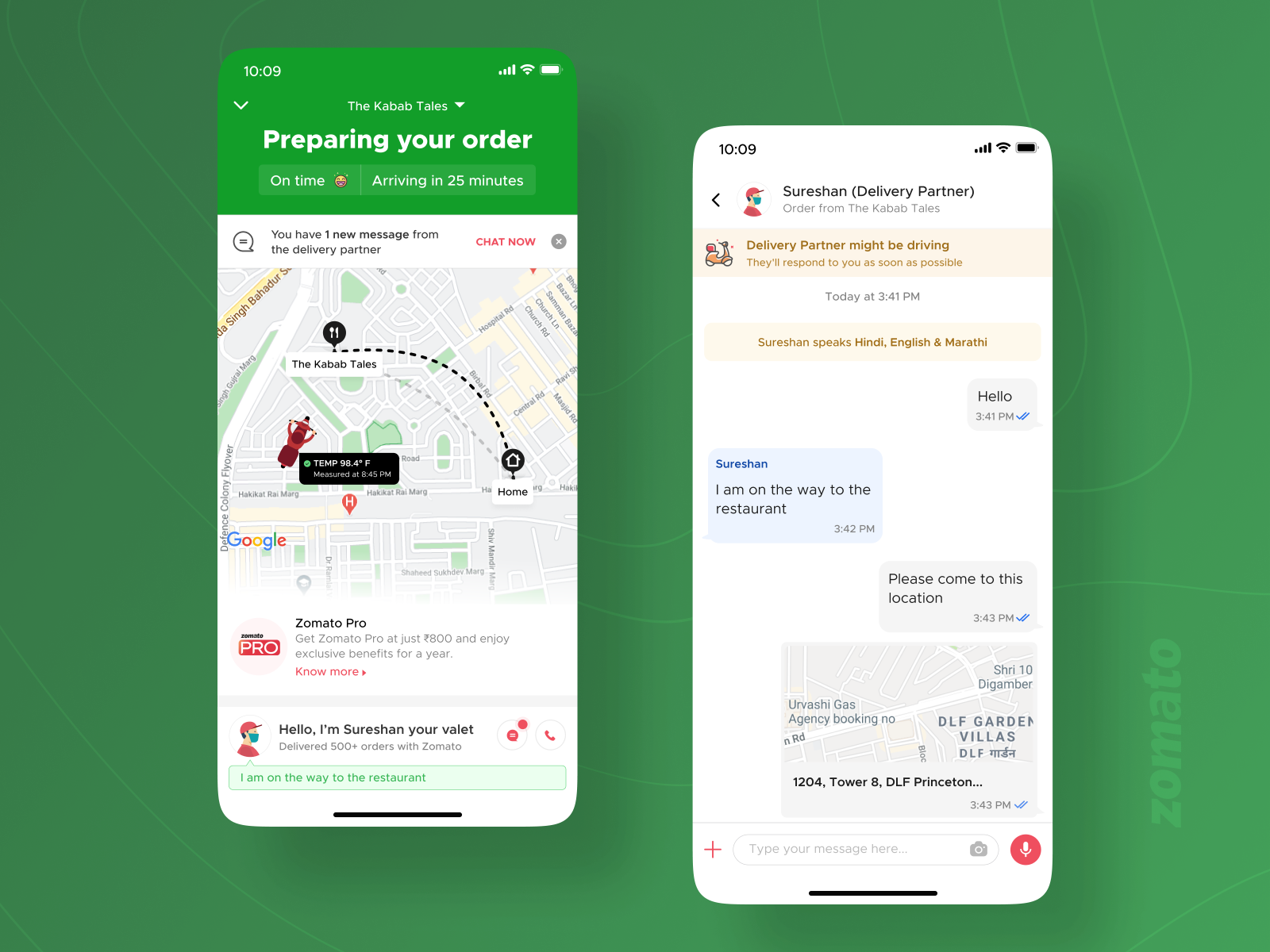 Delivery Partner Chat by Shreni Dand for Zomato on Dribbble