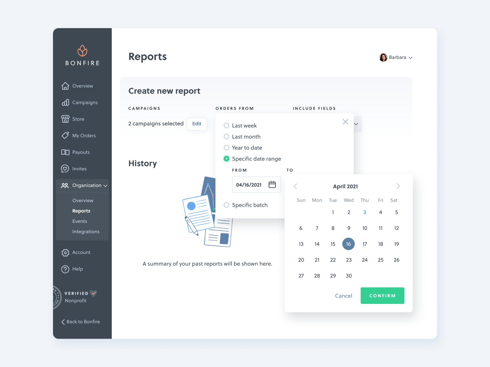 Report dashboard by Dan Strogiy on Dribbble