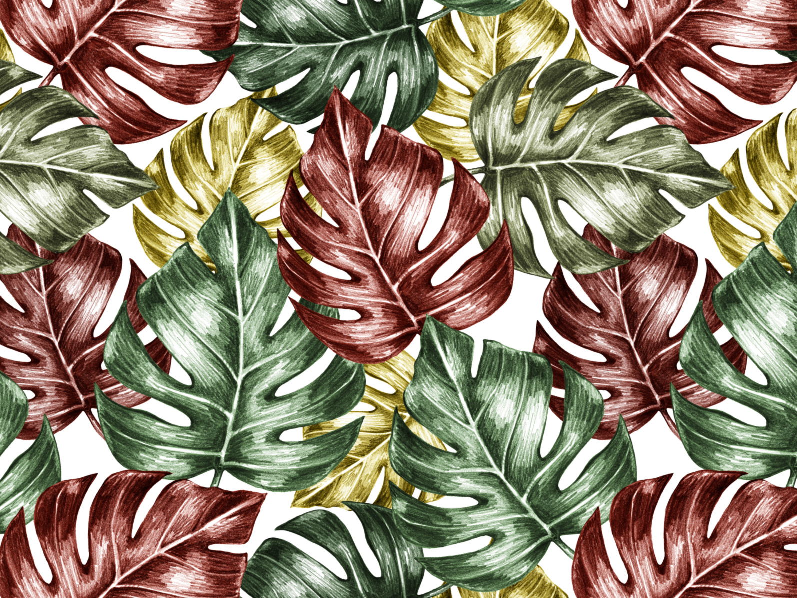 Abstract drawn graphic seamless pattern of leaves. by Anna on Dribbble