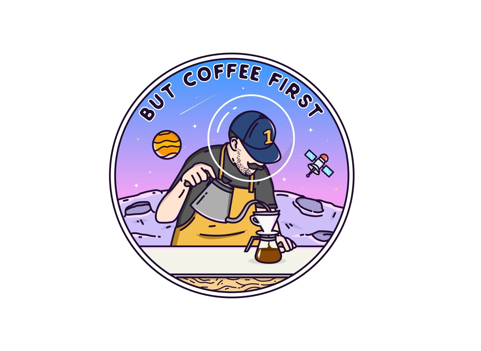 But Coffee First by Wanderline on Dribbble