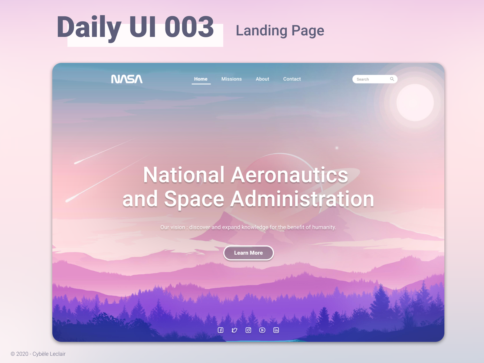 Daily UI 003 - Landing Page by Cybèle Leclair on Dribbble