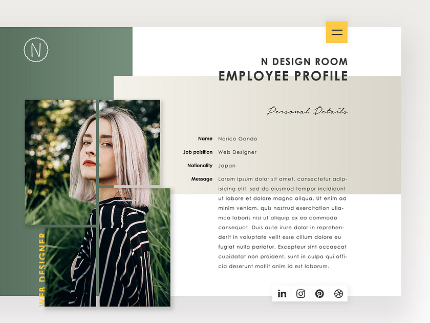 Profile design by Noriko G on Dribbble