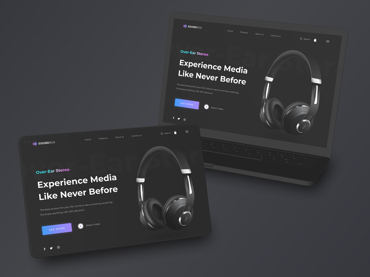 Headphones Website Concept by Nasyiya Ulfa for Enver Studio on Dribbble