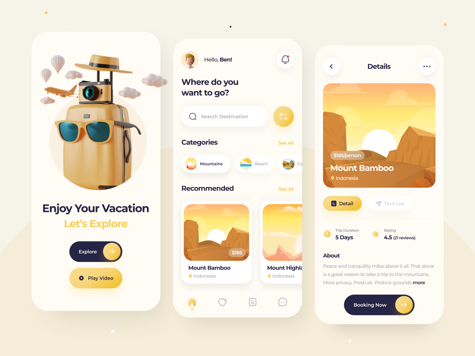 Travel Mobile App by Nasyiya Ulfa for Visoeal Studio on Dribbble