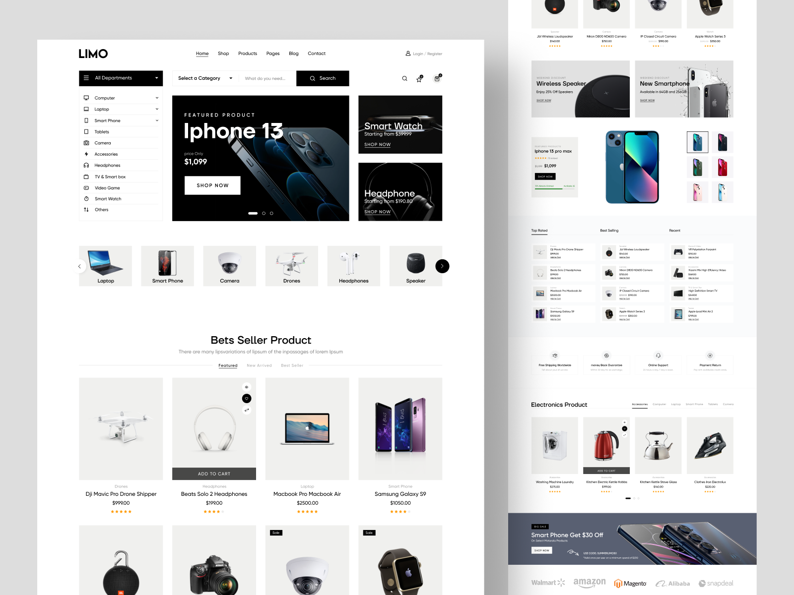 Electronic Store Website by Hasan Mahmud on Dribbble